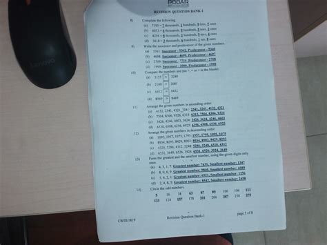 Class A B C And D Maths Question Bank With Answers