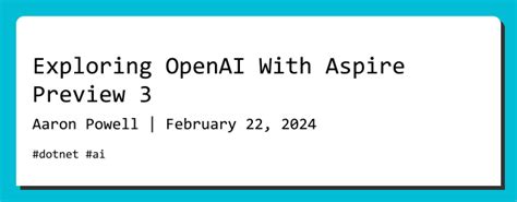 Exploring Openai With Aspire Preview 3
