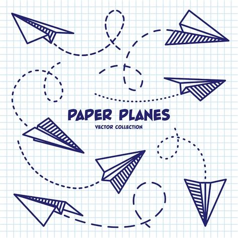 Premium Vector Hand Drawn Planes On Checkered Paper Sheet School
