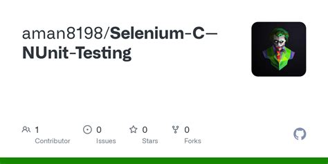 github aman8198 selenium c nunit testing