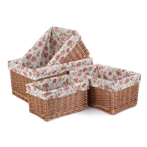 Double Steamed Garden Rose Willow Storage Baskets British Dsire