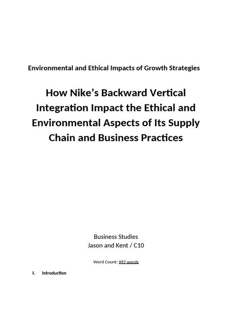 Nike Backward Vertical Integration Pdf