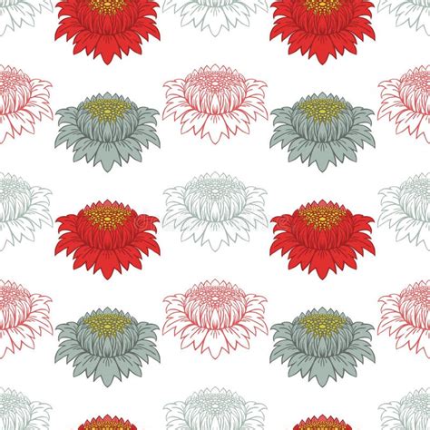 Art Nouveau Flowers Green And Red Stock Vector Illustration Of Pattern Classic 194405956