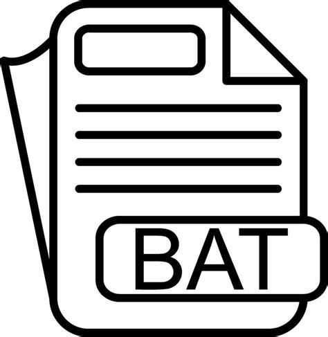 Bat File Format Line Icon 53676943 Vector Art At Vecteezy
