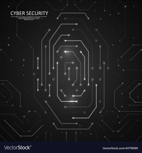 Fingerprint Integrated In A Printed Circuit Vector Image