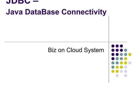 Jdbc Java Database Connectivity Ppsx Jdbc Java Database Connectivity Ppsx