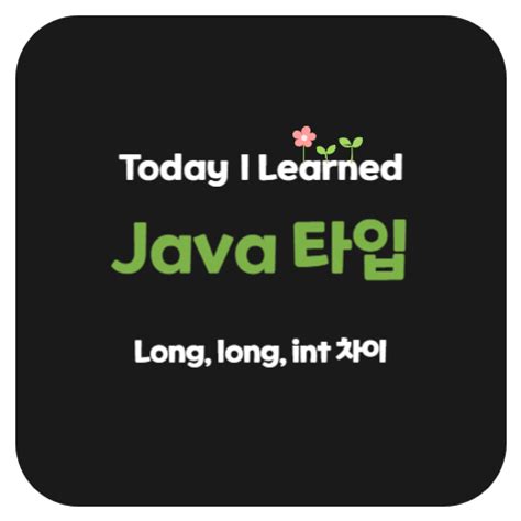 [java] 데이터 타입 long long int의 차이 어떤걸 써야할까 코드너리