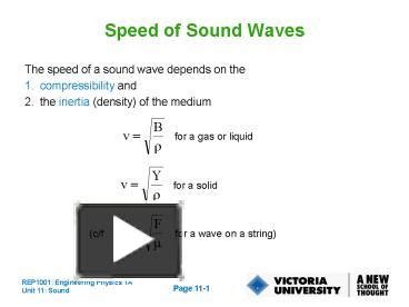 Speed Of Sound Waves Presentation Free To View