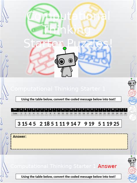 Computational Thinking Starter Puzzles Pdf