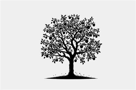A Apple Tree With White Background Graphic By Anup Ray · Creative Fabrica