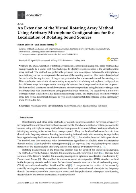 Pdf An Extension Of The Virtual Rotating Array Method Using Arbitrary