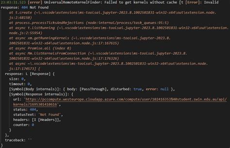 issues with connecting to remote jupyter server kernel in vs code