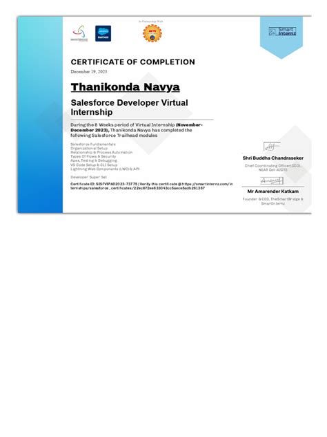 Salesforce Certificate Pdf