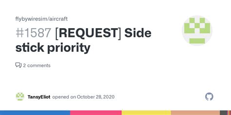 Request Side Stick Priority · Issue 1587 · Flybywiresimaircraft