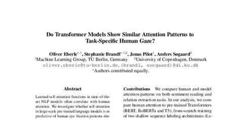 Do Transformer Models Show Similar Attention Patterns To Task Specific