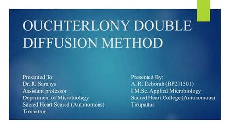 Double Immunodiffusion Technique Ppt
