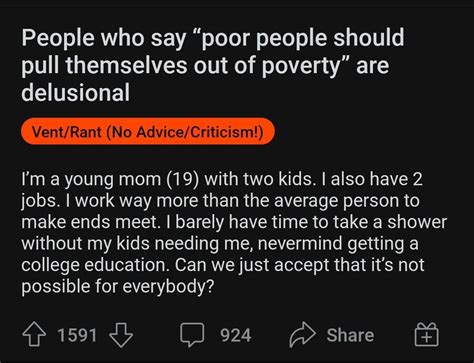 JU from r/povertyfinance because folks ganged up on and victim blamed a teen mom who was venting ...