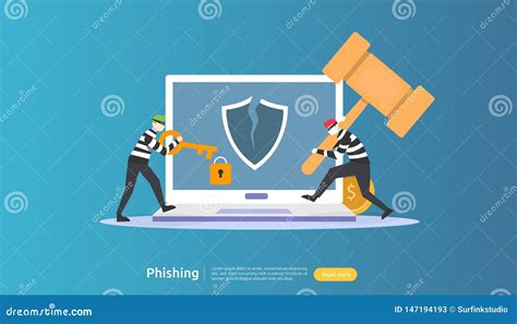 Internet Security Concept With Tiny People Character Password Phishing Attack Stealing