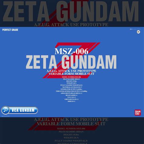 Bandai® Gunpla Perfect Grade 160 Pg Zeta Gundam Vca Gundam Singapore