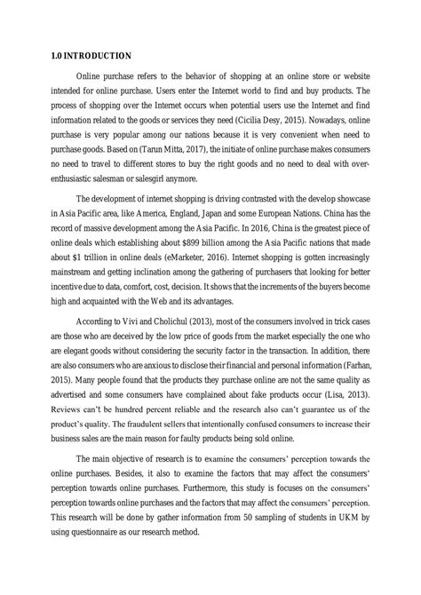 Consumers Perception Towards Online Purchases Eppm2133 Business Research Ukm Thinkswap