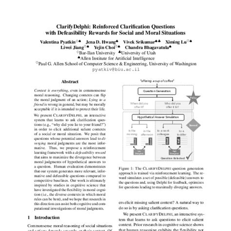 Clarifydelphi Reinforced Clarification Questions With Defeasibility
