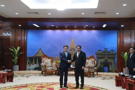 ທ່ານເຈົ້າຄອງນະຄອນຫຼວງວຽງຈັນ ຕ້ອນຮັບການເຂົ້າພົບປະຂອງທ່ານ ຫຼີວ ເຈ້ຍເສິນ Vientiane Mai