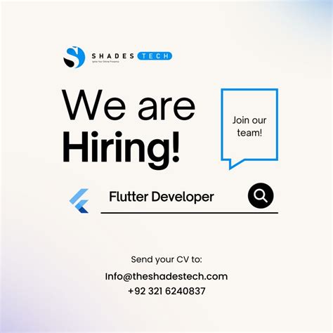 Shades Tech On Linkedin Hiring Flutterdeveloper Developer Appdevelopment