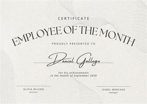 Employee Of The Month Certificate Template Powerpoint