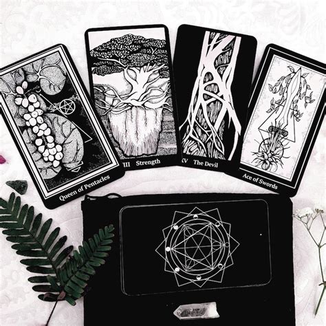 Black And White Tarot Card Deck Etsy