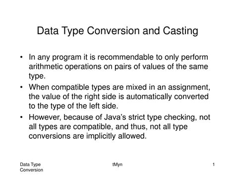 Ppt Data Type Conversion And Casting Powerpoint Presentation Free