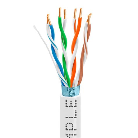 Cat5e Plenum Ethernet Cable White Shielded Bare Copper Cmp Etl