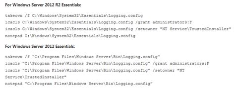 Enable Verbose Logging For Windows Server R Essentials
