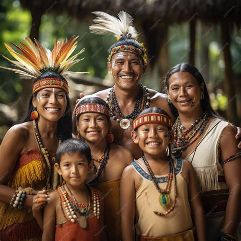 Muisca Familia Indígena Colombiana En Vestimenta Tradicional Foto De