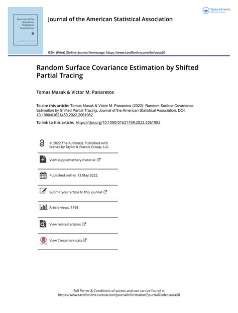Pdf Random Surface Covariance Estimation By Shifted Partial Tracing