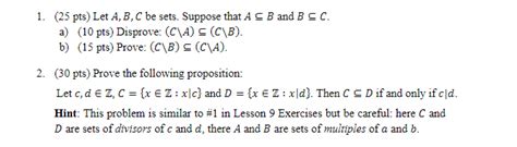 Solved Pts Let A B C Be Sets Suppose That AB And Chegg