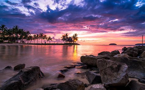 Tropical Beach Sunset Wallpapers Wallpaper Cave