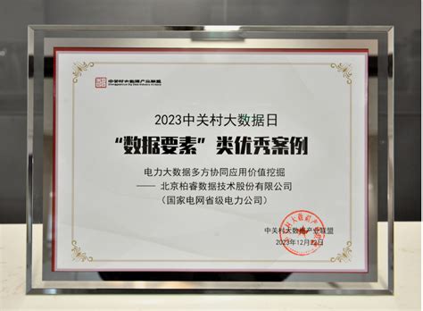 柏睿数据电力大数据价值挖掘项目荣获数据要素类优秀案例