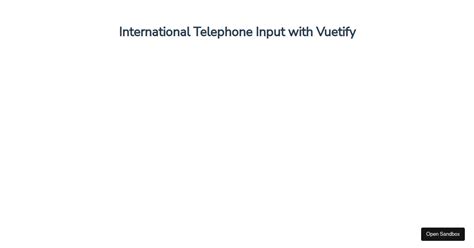 Vue Tel Input Vuetify Codesandbox