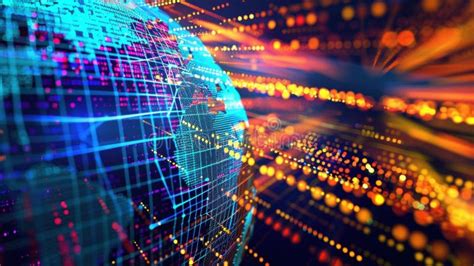 Global Communication Network Connecting The World Through Data Flow