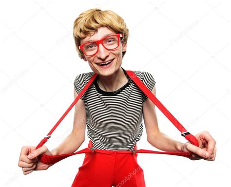 Cute Nerd Costumes For Halloween Excited Cute Nerd Stock Photo Ninamalyna