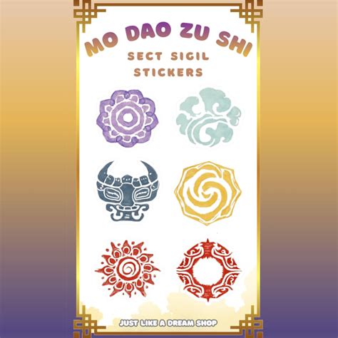 Mdzs Sect Sigil Sticker Sheet — Jiang Lan Wen Nie Jin And Yiling