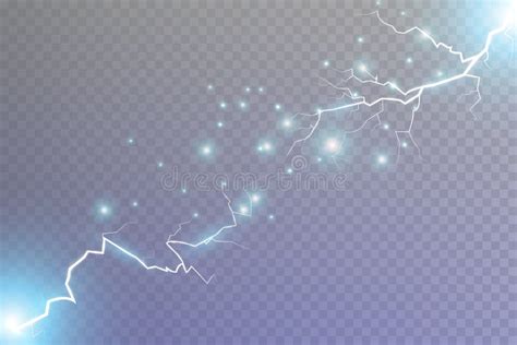 A Set Of Magic Lightning And Bright Lighting Effects Vector