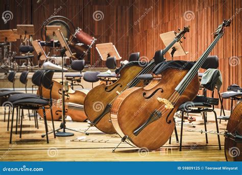Cello Music Instruments On A Stage Stock Image Image Of Cello
