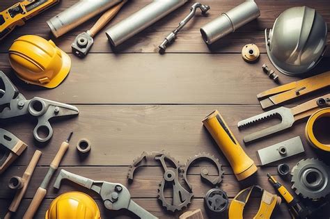 Premium Photo Top View Engineering Objects Construction Concept