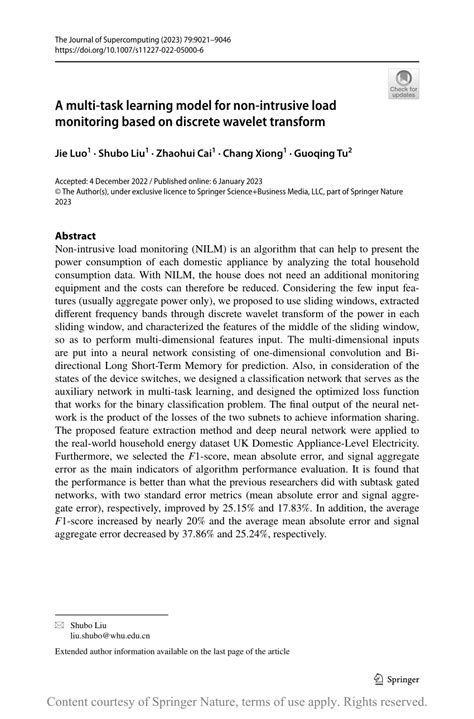 a multi task learning model for non intrusive load monitoring based on