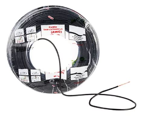 Bolsa 50 Mts Cable Iusa Negro Thw Cal 12 Awg 100cobre