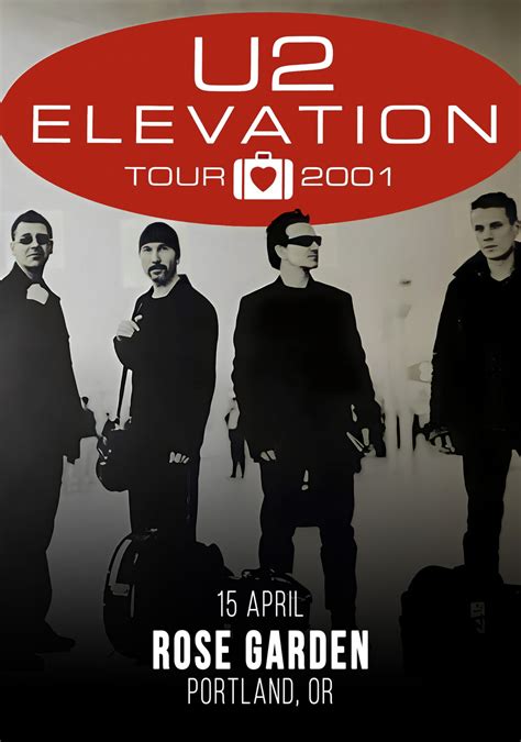 U2 Elevation 2001 Tour Portland Or Rose Garden Poster Print