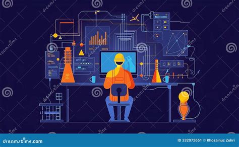 An Engineer Working On Multiple Computer Screens Showing Management