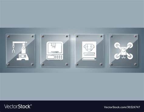 Set Drone Flying With Action Camera User Manual Vector Image