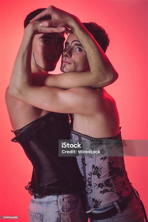 Elegant Gay Couple Pose In A Glamorous Valentines Daythemed Photoshoot